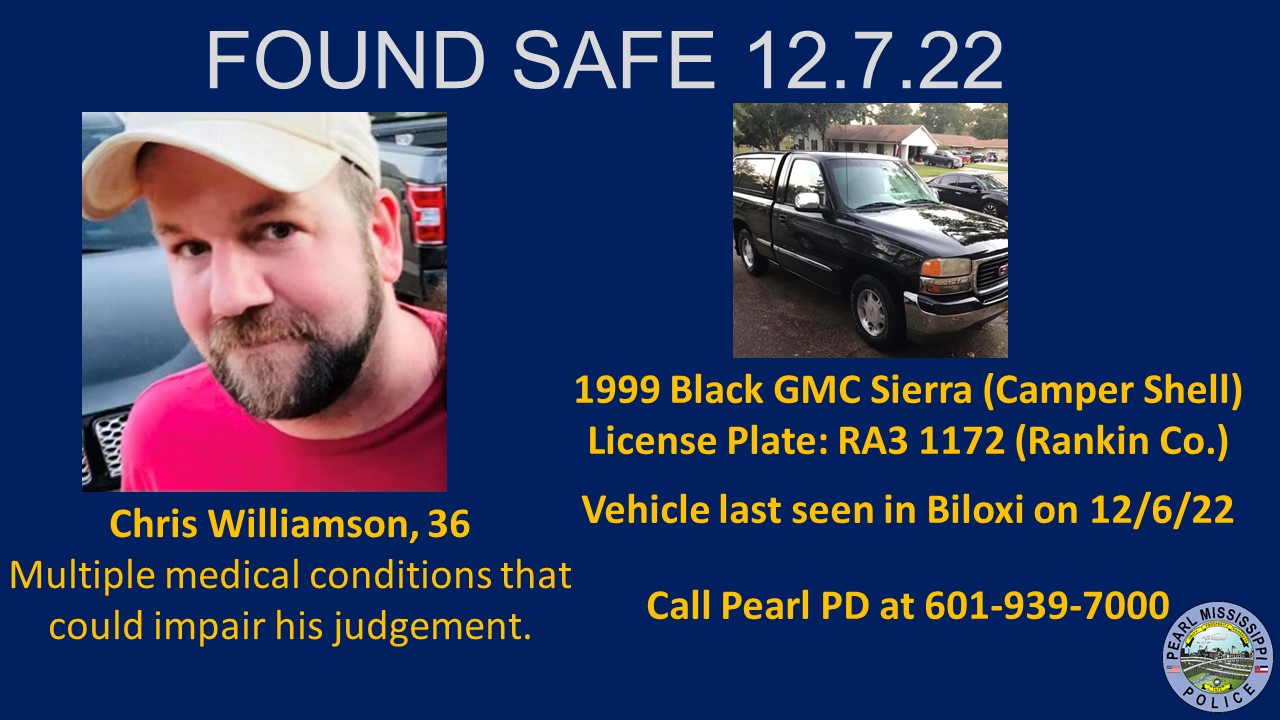 Silver Alert Canceled for Missing Person - City of Pearl