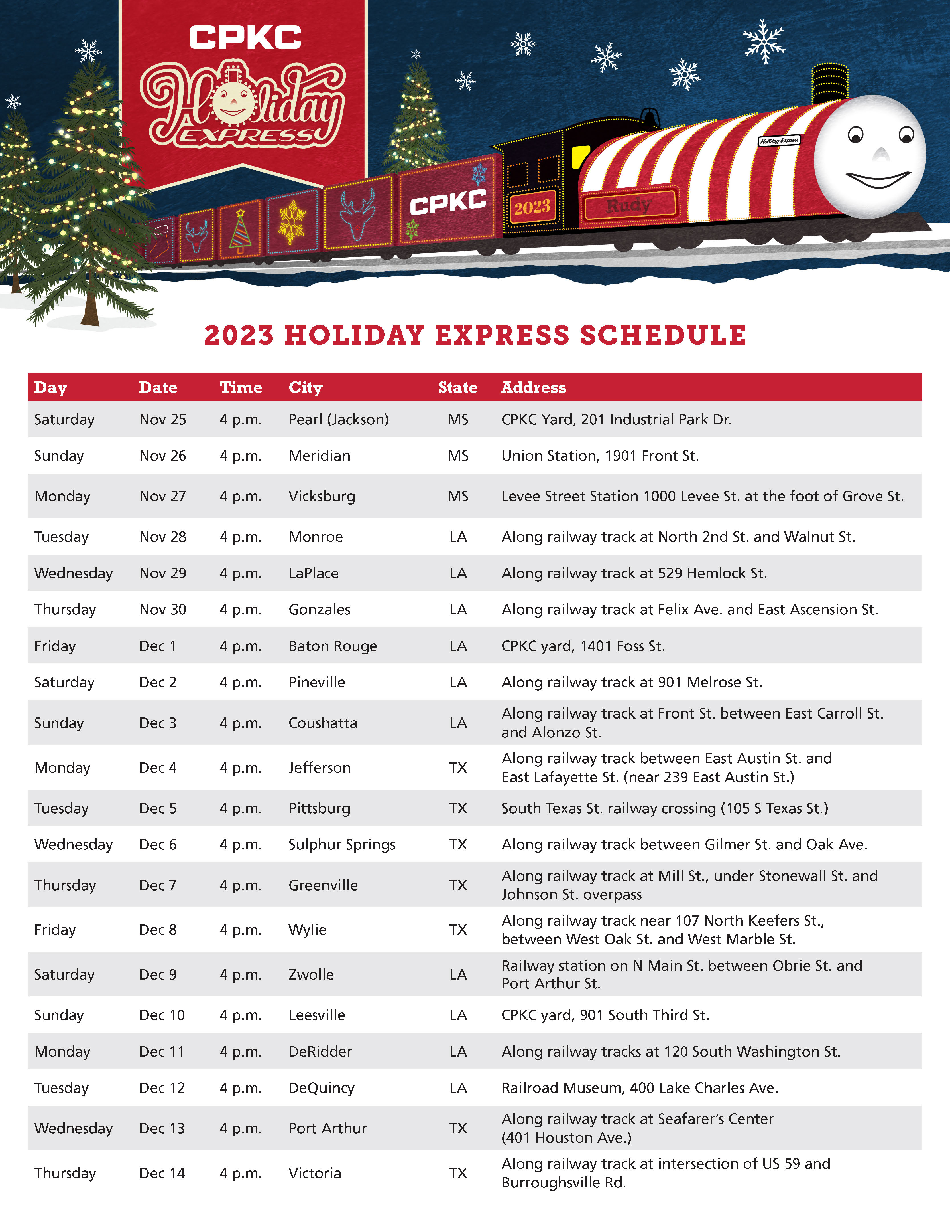 Cpkc Holiday Train 2024 Schedule 2024 - Blondy Cristal Cpkc Holiday Train 2024 Schedule 2024 - Blondy Cristal